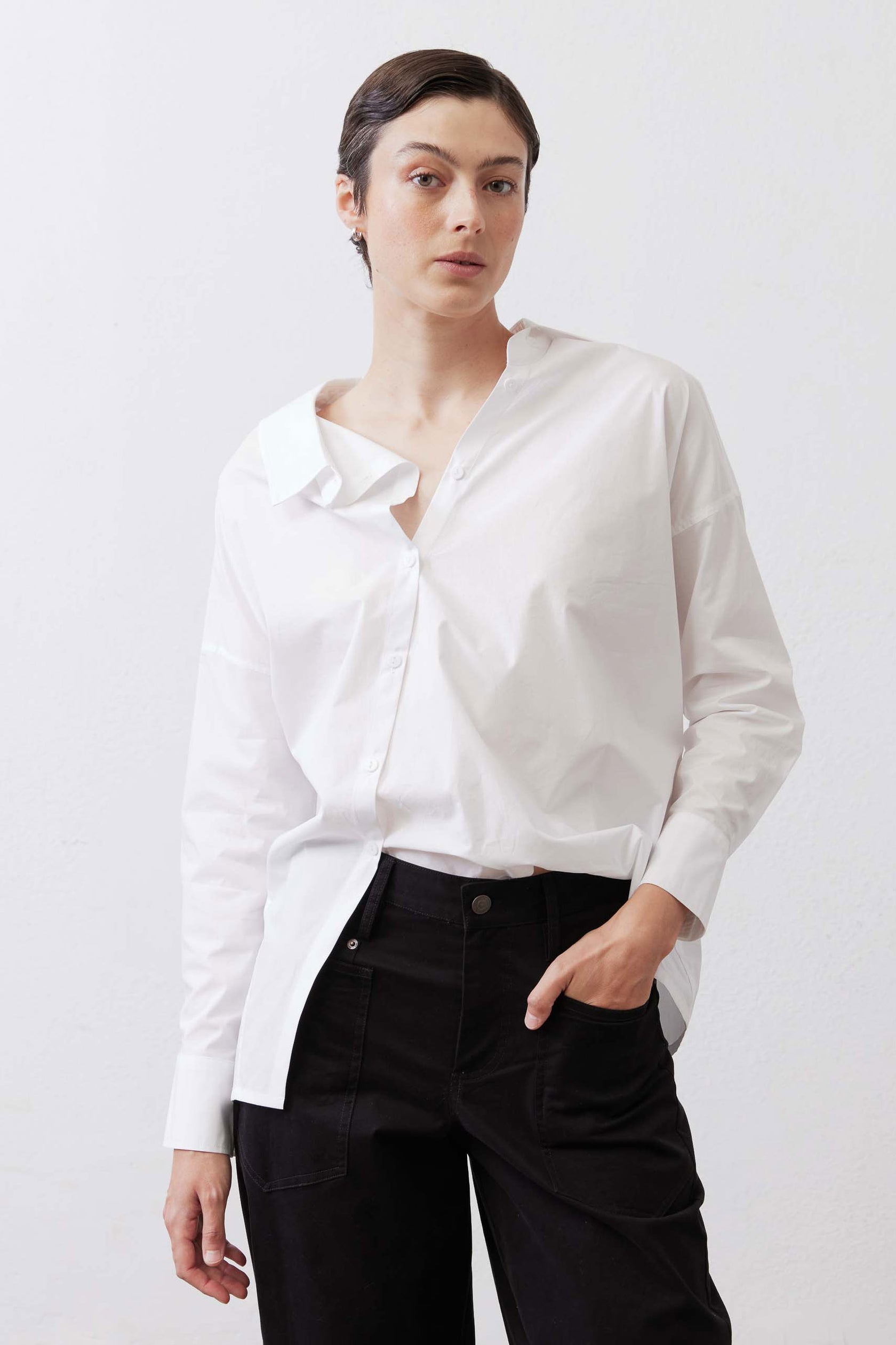 Woke Up Like This Button Down Top | White – Ruti